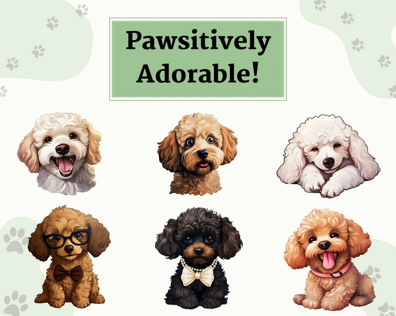 68 Poodle Clipart Pack for Dog Lovers Elegant Poodle Stickers for ...