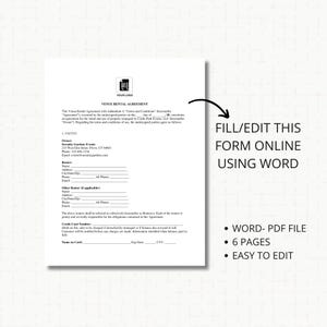 Venue Rental Agreement Template, Event Space Contract, Rental Form ...