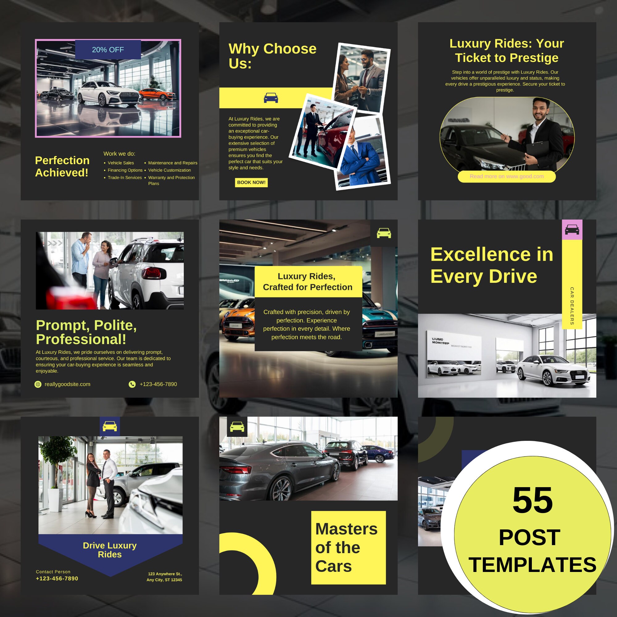 Car Dealers 200 Templates Social Media Posts Real Content Stories ...