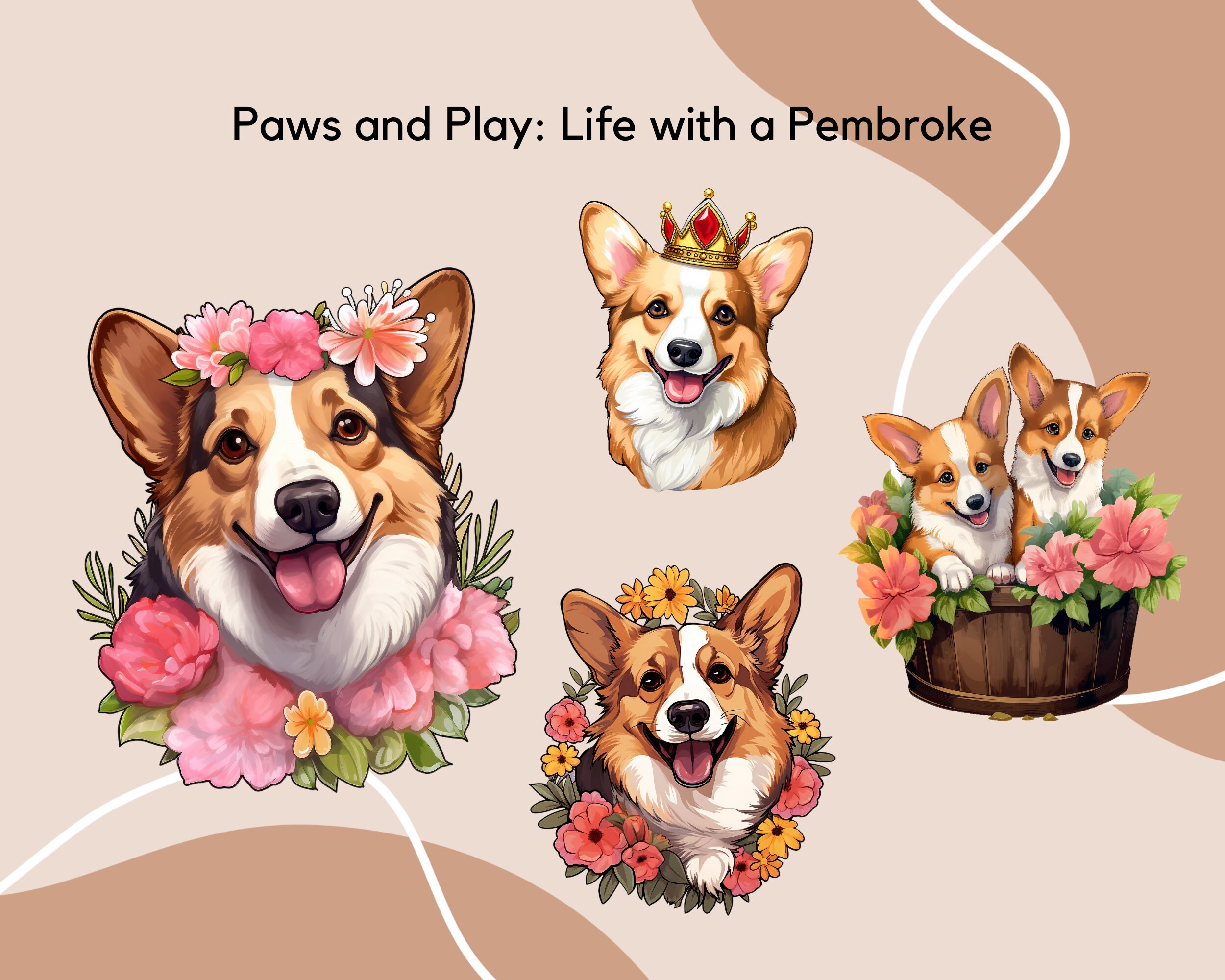 The Corgi Connection 21 Cliparts Pack Pembroke Corgi PNG - Etsy