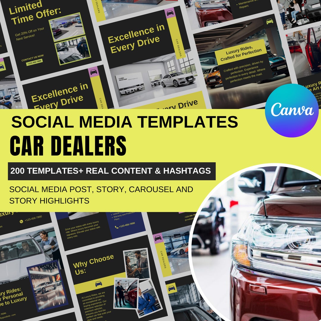 Car Dealers 200 Templates Social Media Posts Real Content Stories ...