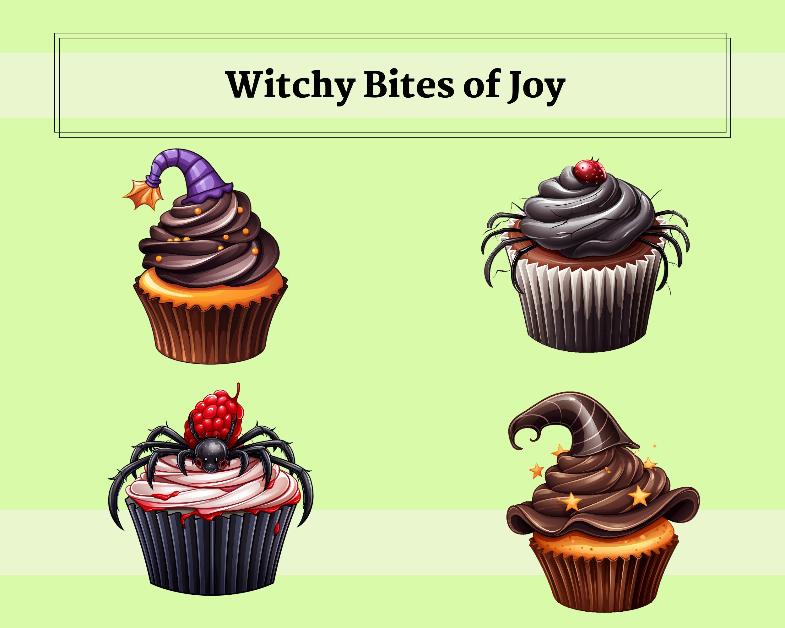 53 Witchy Cupcakes Cliparts Scary Cupcakes for Social Media Cliparts ...