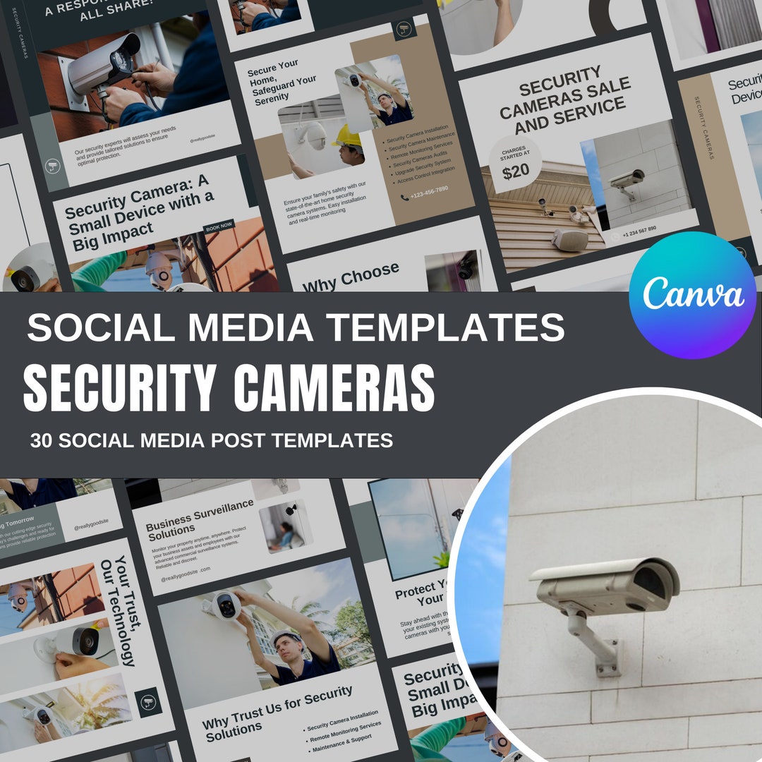 30 Security Cameras Business Templates Social Media Templates Editable ...