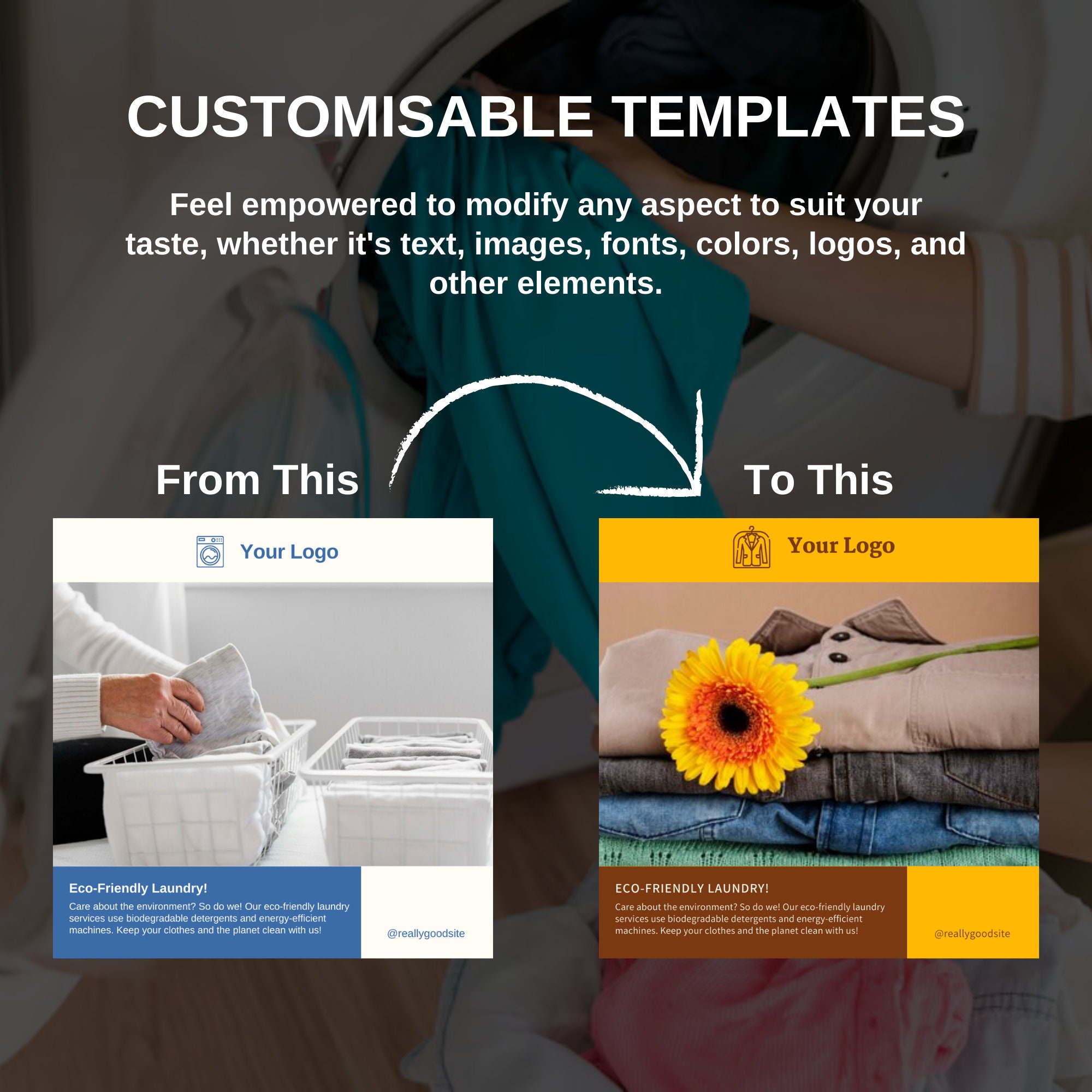 Laundry Dry Cleaning 90 Business Templates Editable Social Media Post ...