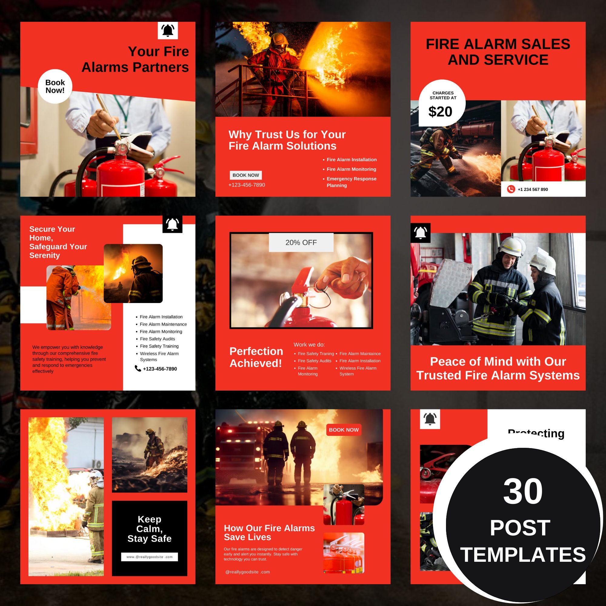 30 Fire Safety Business Templates Editable Canva Templates Editable ...