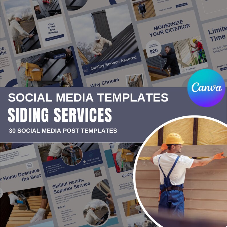 30 Siding Services Business Templates Social Media Posts Instagram ...