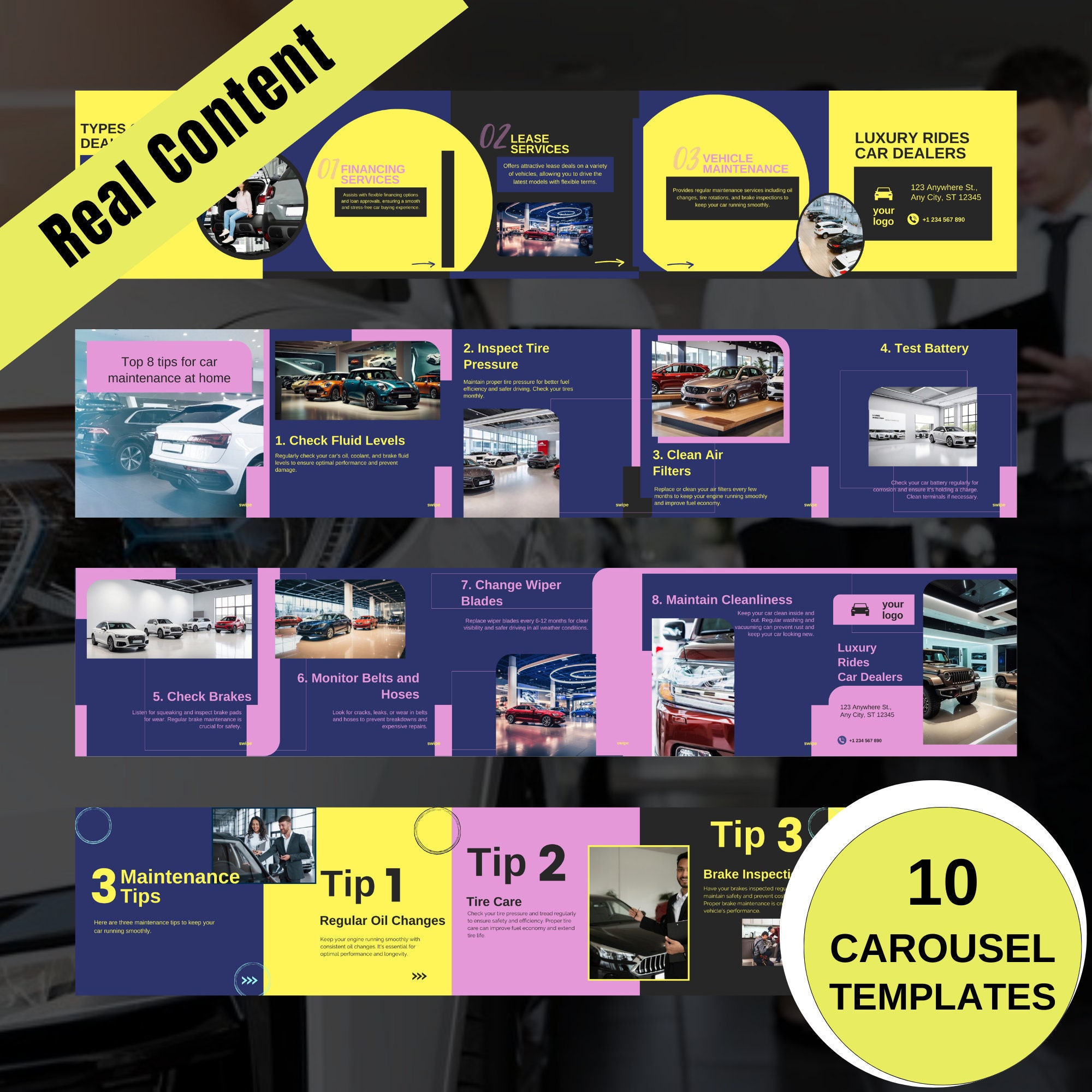 Car Dealers 200 Templates Social Media Posts Real Content Stories ...