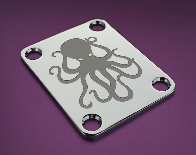 Mark Hoppus Octopus Logo Chrome Neck Plate Deep Engraved or Surface ...
