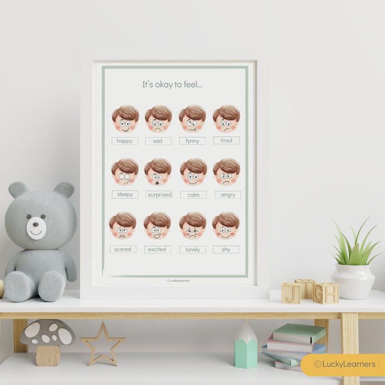 Emotions Feelings Poster for Kids Educational Poster Toddler Feelings ...