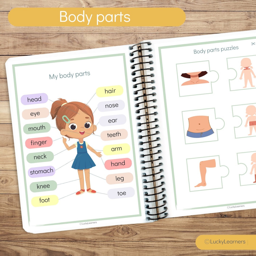 Body Parts Busy Bundle, Printable Montessori Materials, Tracing Words ...