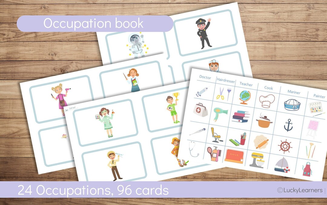 Occupation Book 24 Printable Flash Cards Preschool Activities ...