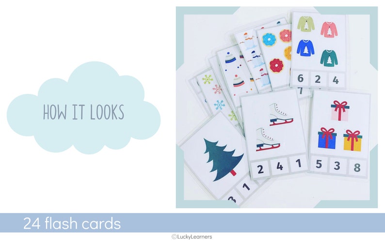 24 Counting Flash Cards Number Printable Learn Numbers Preschool and ...