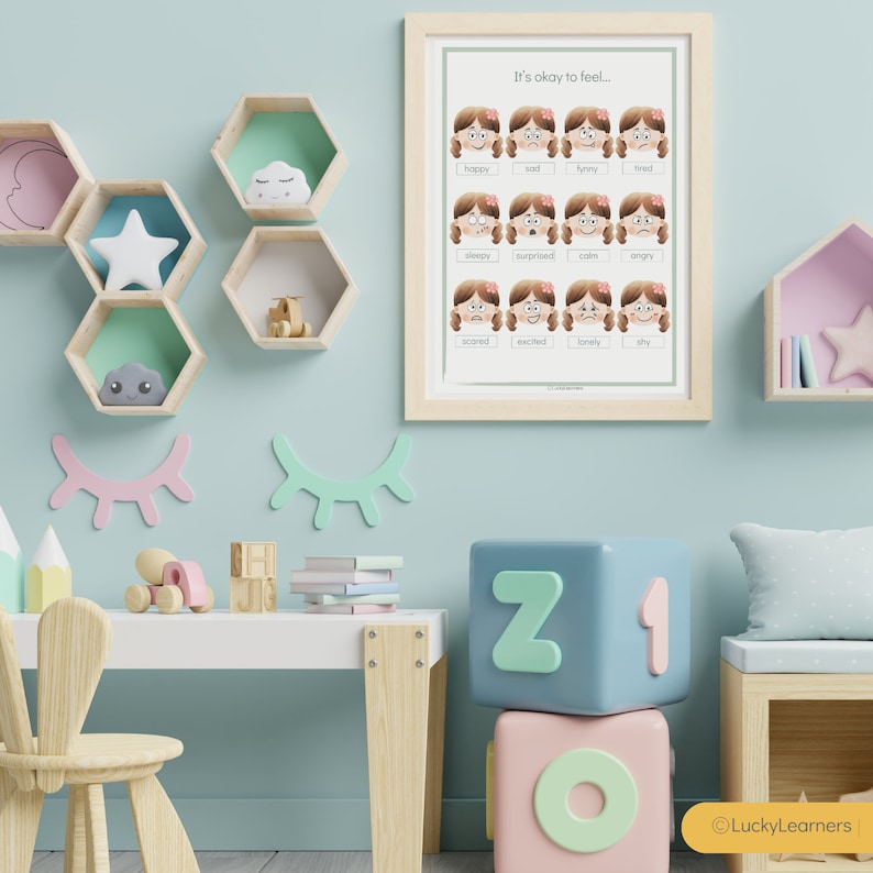 Emotions Feelings Poster for Kids Educational Poster Toddler Feelings ...