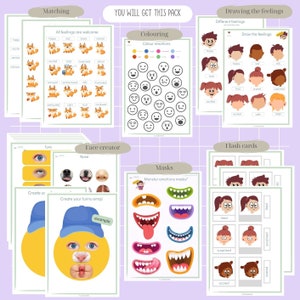 Printable Emotions Bundle Activity for Toddlers Feelings Montessori ...