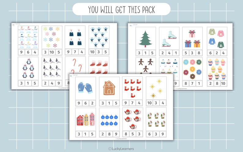 24 Counting Flash Cards Number Printable Learn Numbers Preschool and ...