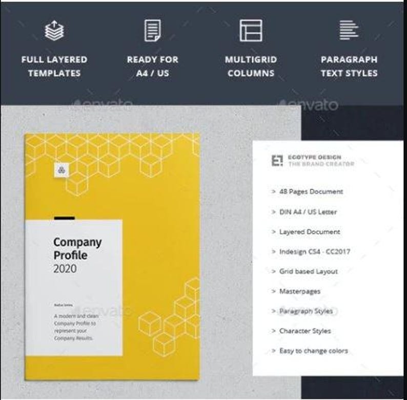 Company Profile Brochure Design Template | Fully Editable - Etsy