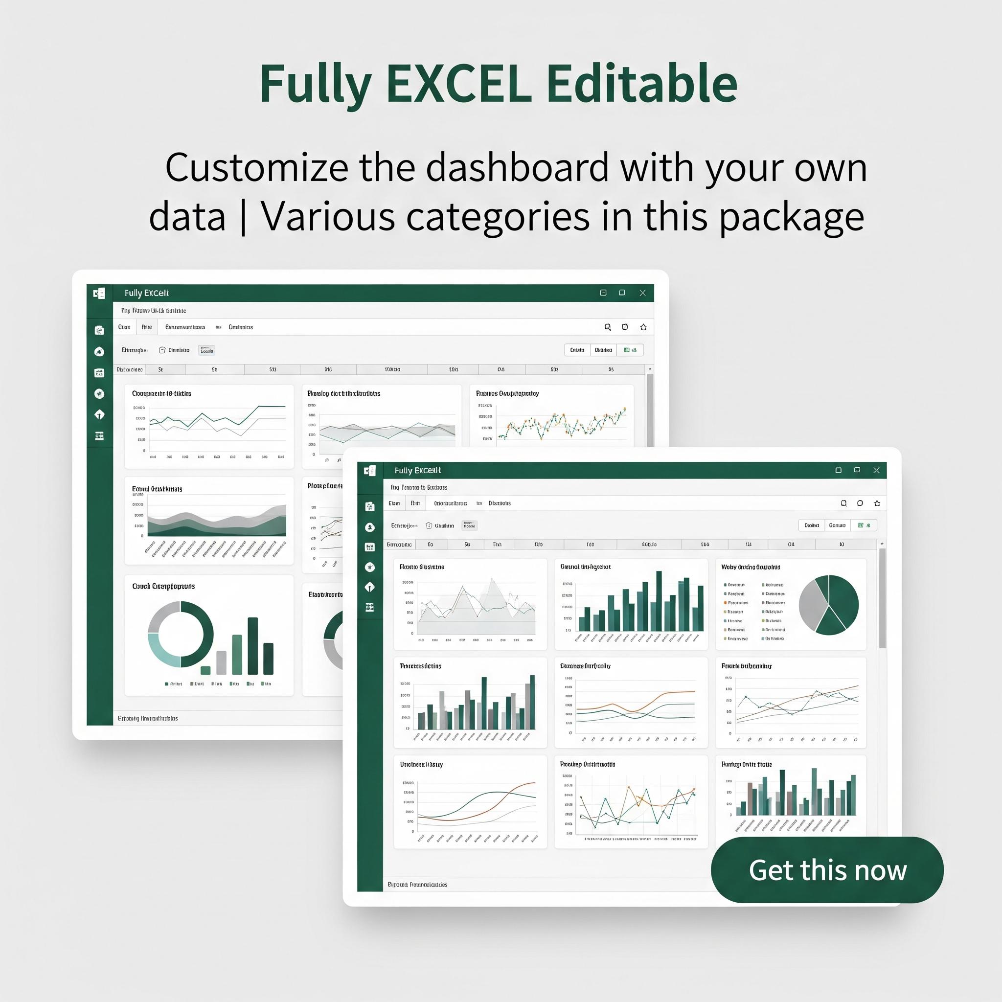50 Mega Excel Dashboard Collection | Fully Excel Editable - Etsy