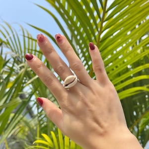 Cowrie Shell Ring, Handmade Wire Wrapped Ring, Natural Shell Ring ...