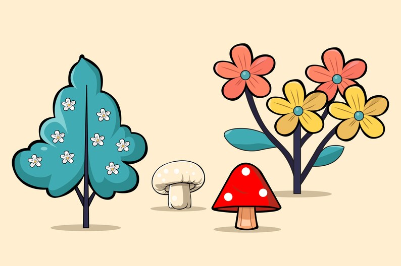 Cute Spring Vector Clip Art Graphic Instant Download. Clip Art Vector ...