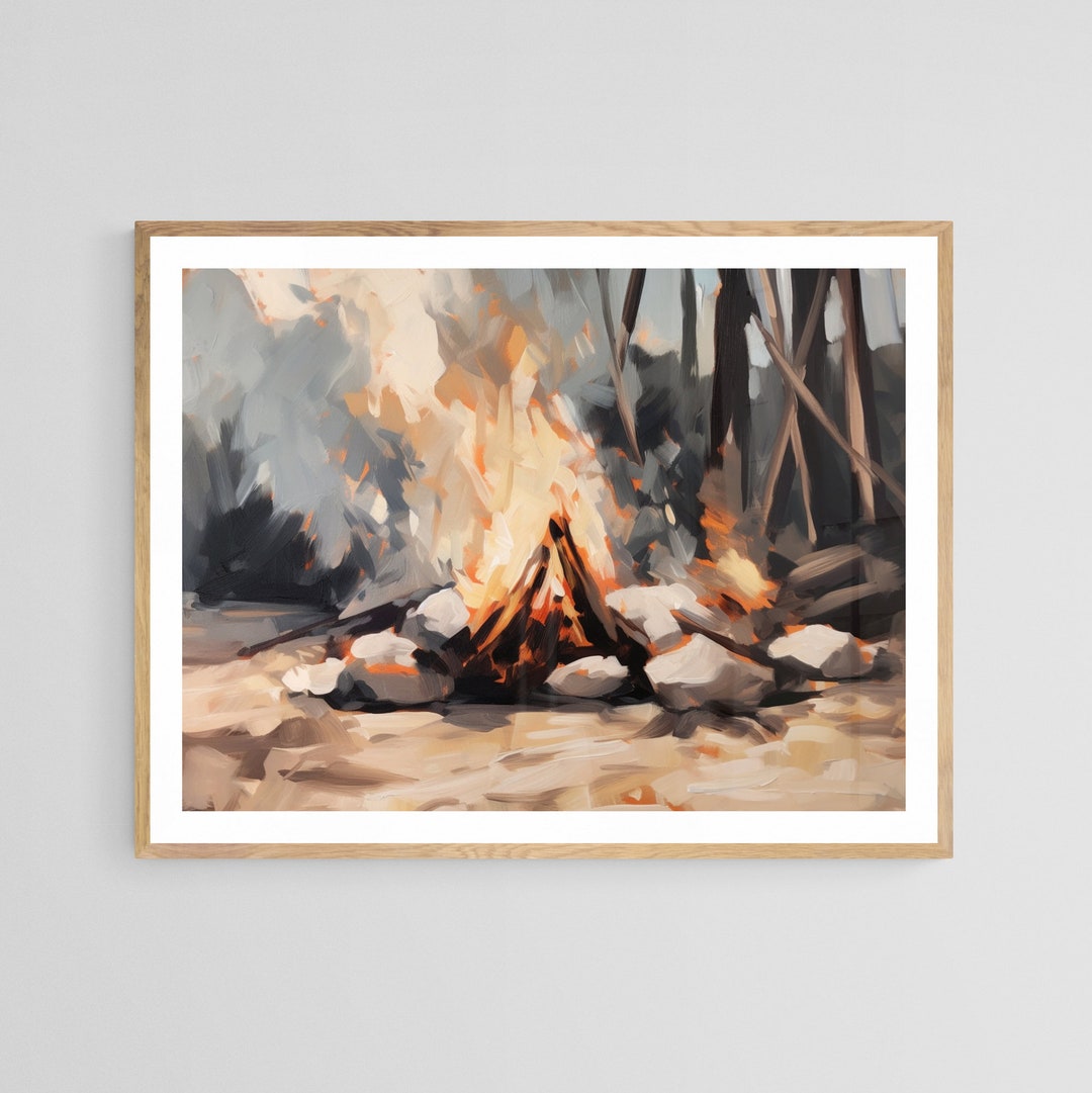Camp Fire Printable | Vintage Western | Digital Download | Bonfire ...