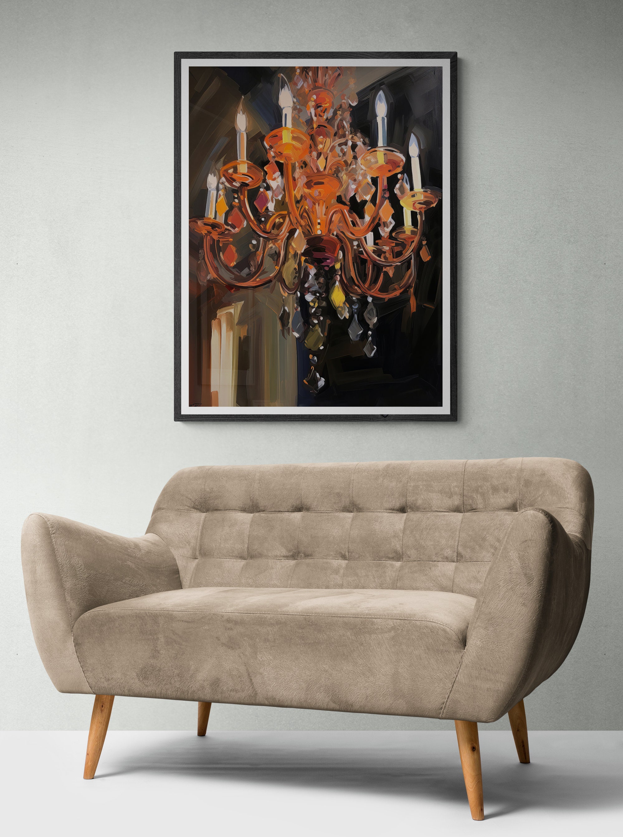 Chandelier Printable | Retro Lighting | Digital Download | Furniture ...