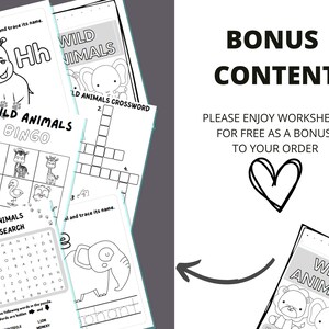 Printable Wild Animals Flashcards BONUS Free Worksheets ESL Animal ...