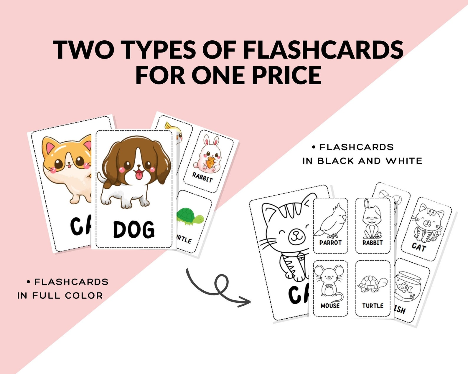20 Printable Cute Pets Flashcards BONUS 12 Free Worksheets ESL Animal ...
