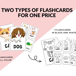 20 Printable Cute Pets Flashcards BONUS 12 Free Worksheets ESL Animal ...