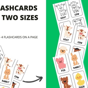 Printable Farm Animals Flashcards BONUS Free Worksheets ESL Animal ...