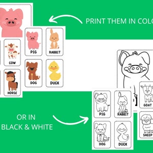 Printable Farm Animals Flashcards BONUS Free Worksheets ESL Animal ...