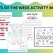 Days of the Week Activity Book Printable Worksheets - Etsy