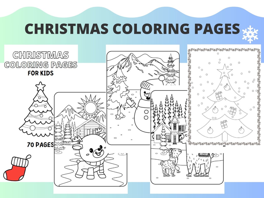 Christmas Coloring Pages for Kids PDF Printables Instant Download - Etsy