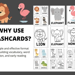 Printable Wild Animals Flashcards BONUS Free Worksheets ESL Animal ...