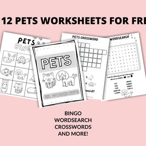 20 Printable Cute Pets Flashcards BONUS 12 Free Worksheets ESL Animal ...