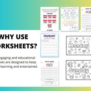 Days of the Week Activity Book Printable Worksheets - Etsy