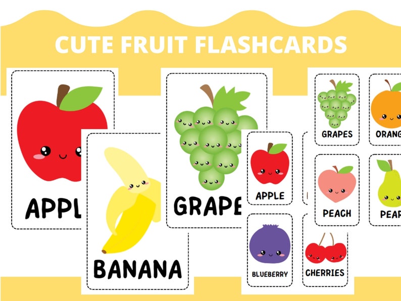Printable 12 Fruit Flashcards FREE Coloring Pages ESL Flashcards for ...