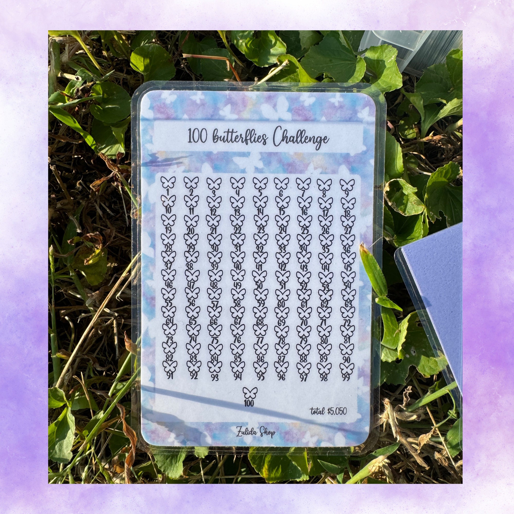 100 Butterflies Challenge 100 Envelope Saving Challenge Saving Box 5K ...