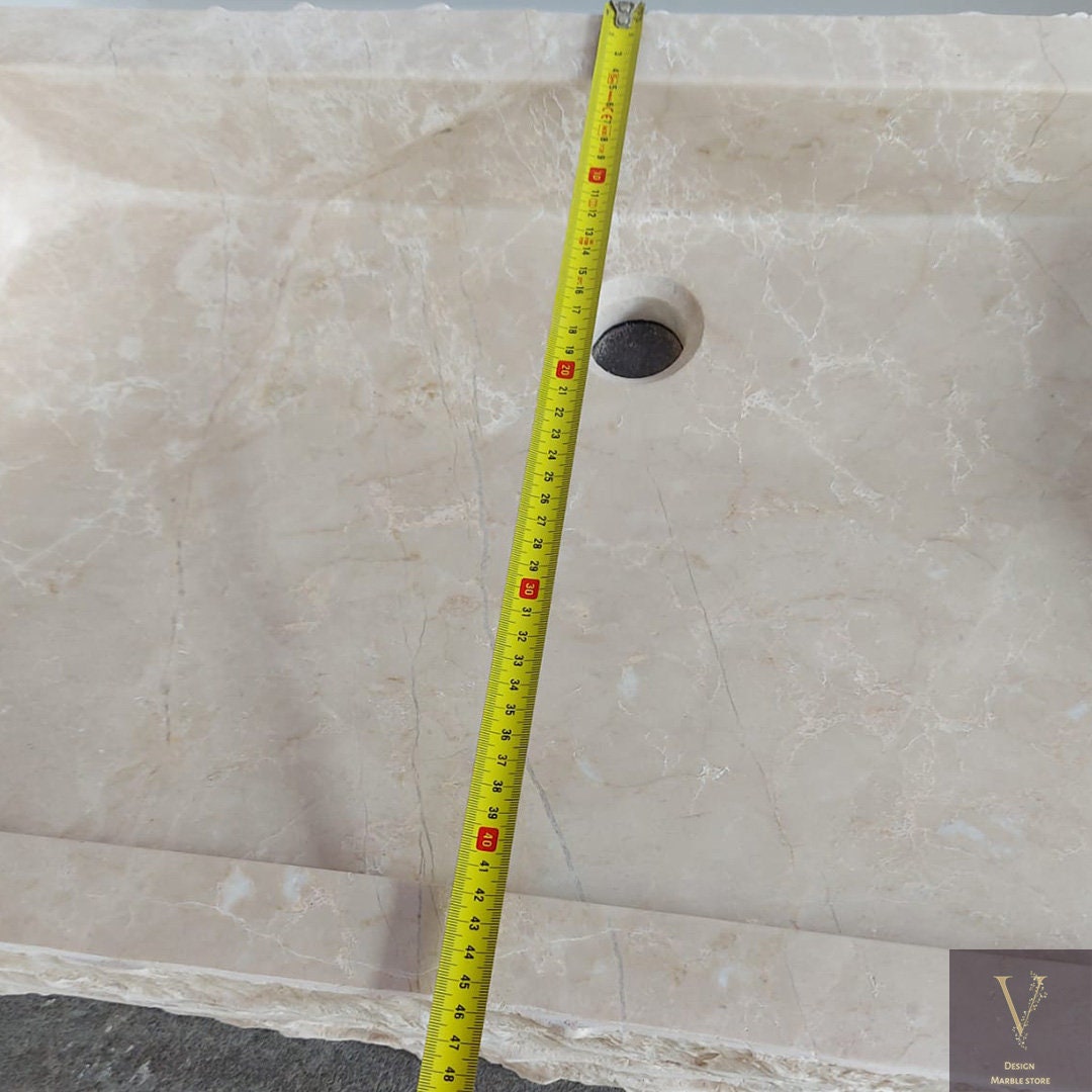 Beige Marble Rectangular Sink Split Face Exterior 100% - Etsy