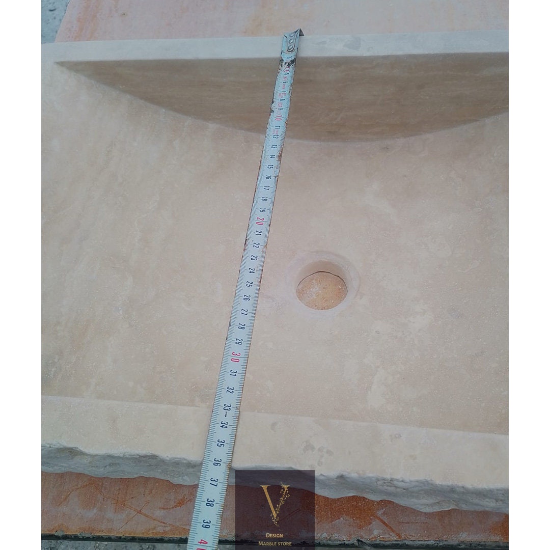 Travertine Rectangular Sink Split Face Exterior 100% Natural Stone ...