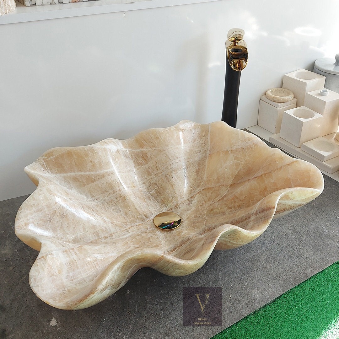 Onyx Marble Sink Special Design 100% Natural Stone Handcrafted Bathroom ...