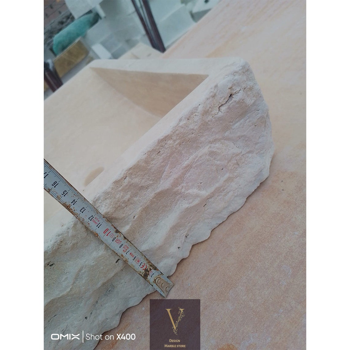 Travertine Rectangular Sink Split Face Exterior 100% Natural Stone ...