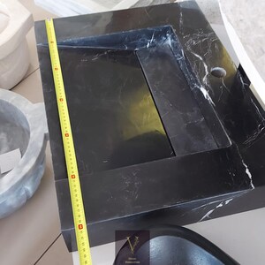 Nero Marquina Black Marble Sink - Hidden Drain - 100% Natural Stone ...