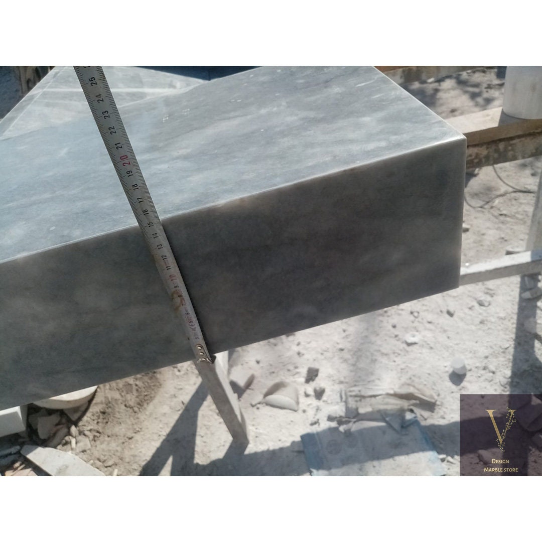 Gray Marble Trough Sink Hidden Drain 100% Natural Stone Handcrafted ...