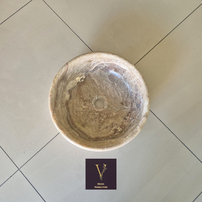 Noche Travertine Split Face Vessel Sink Washbasin 100% Natural Stone ...