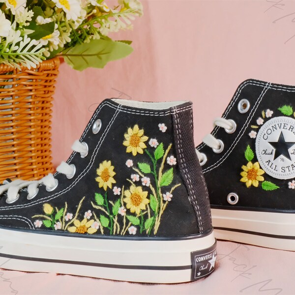 Sunflower Converse - Etsy