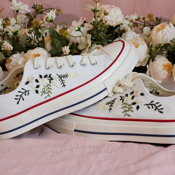 Embroidered Converse - Etsy