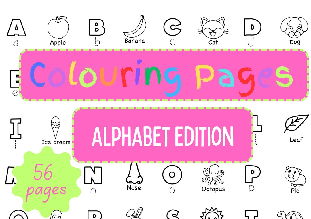 Printable Alphabet Coloring Pages - Instant Download Educational Fun ...