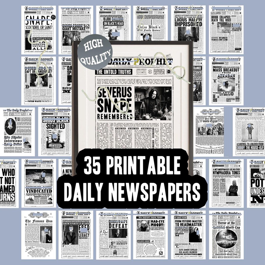 BUNDLE of 35 Printable Daily Newspapers, ULTRA HIGH Quality, Fully ...