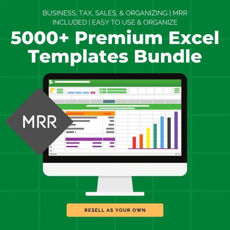 5000+ Premium Excel Templates Bundle | Business, Tax, Sales, Organizing ...