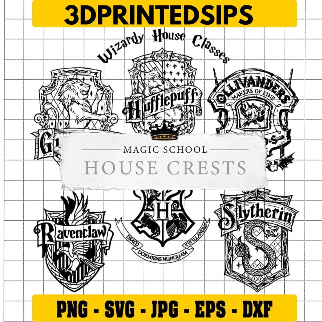 Magic School Houses Crests Clipart Wizard School Faculties Coats of ...